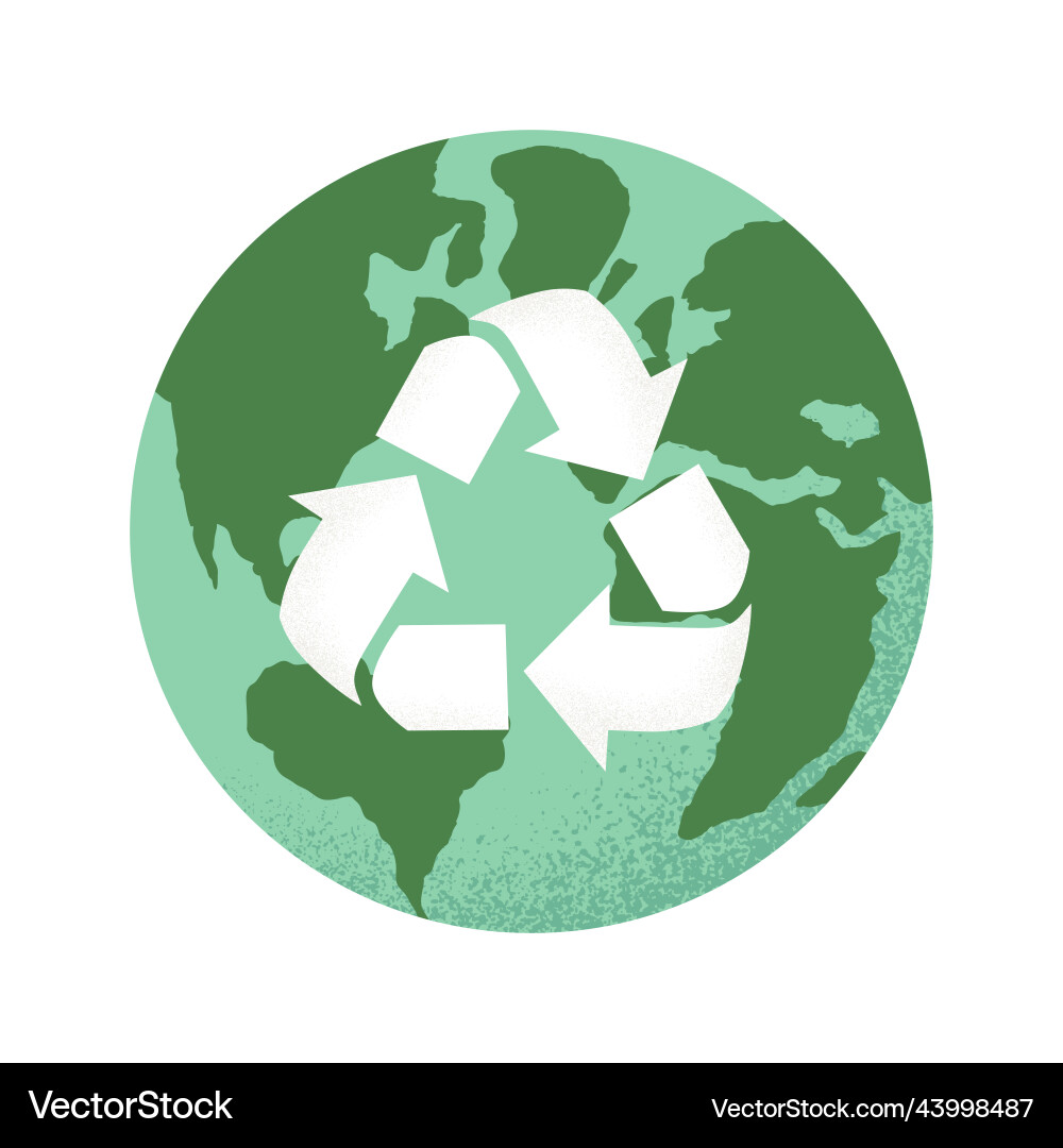 Earth globe with recycle icon isolated on white Vector Image
