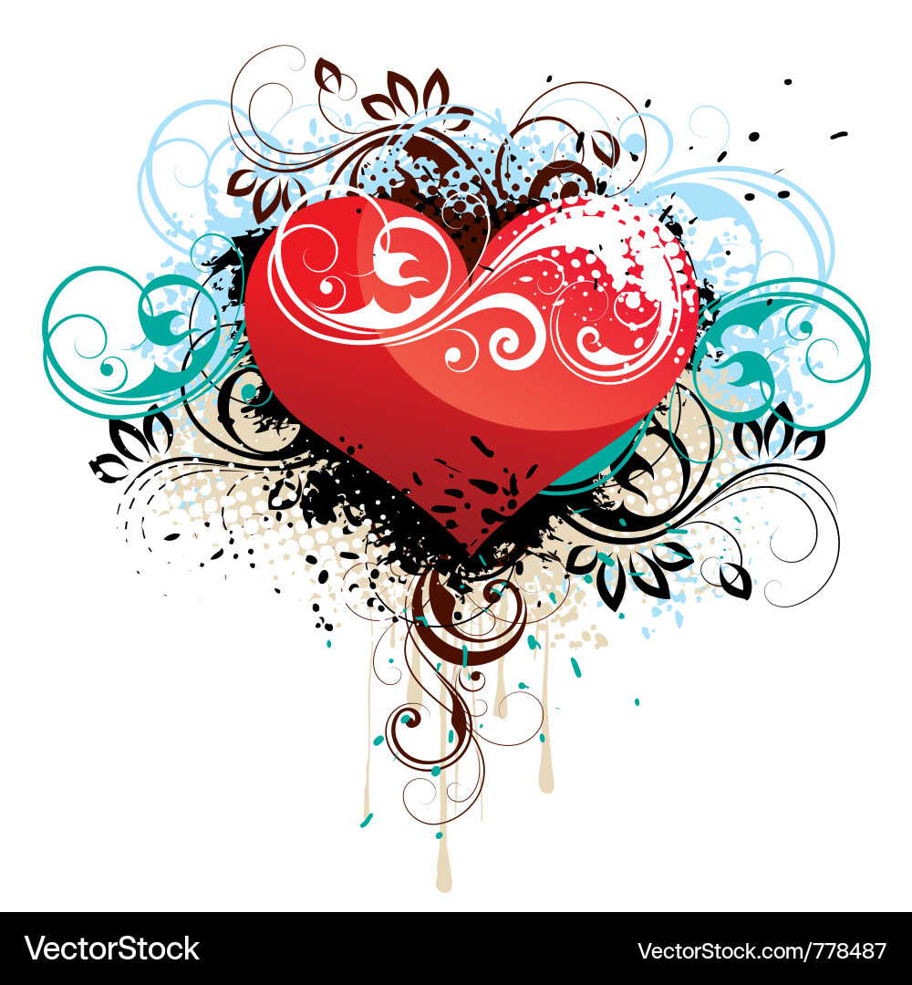 Floral heart background Royalty Free Vector Image