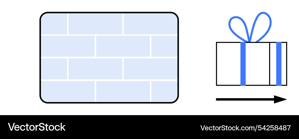 Gift box moving through a simplified Royalty Free Vector