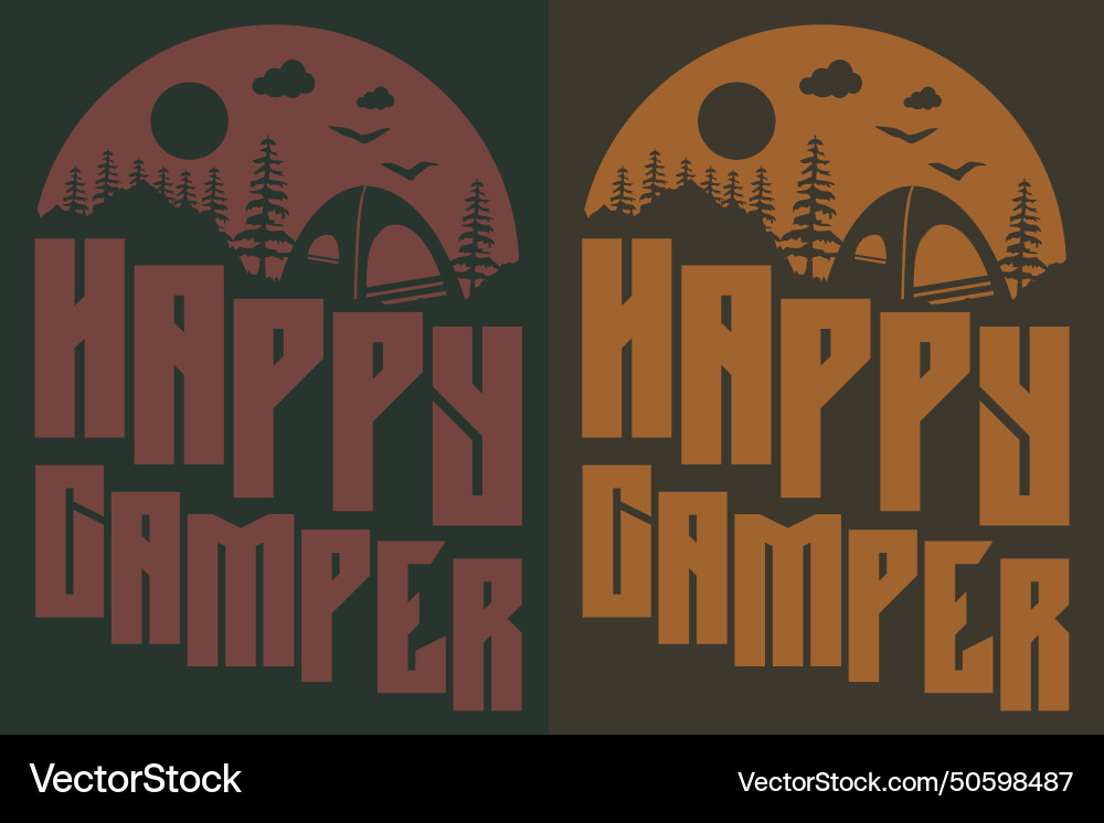 Happy camper Royalty Free Vector Image - VectorStock