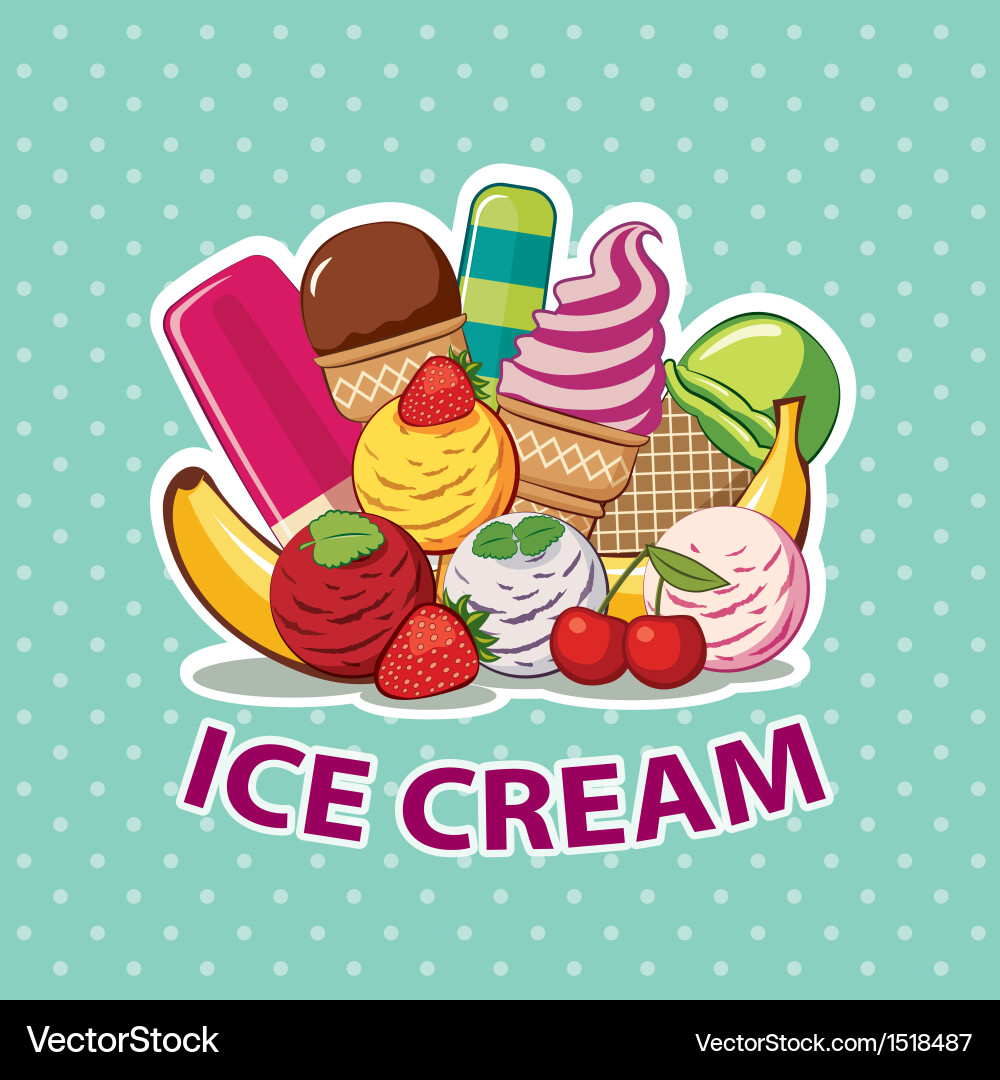 Ice cream set Royalty Free Vector Image - VectorStock