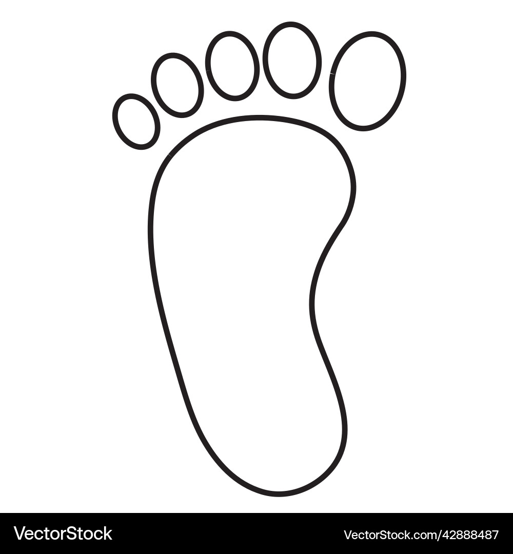 Left foot footprint outline high quality Vector Image