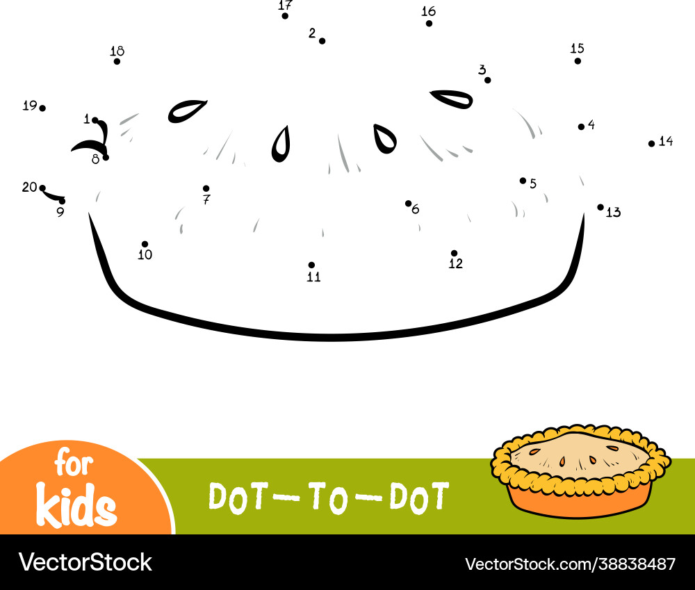 Numbers game education for children pie Royalty Free Vector