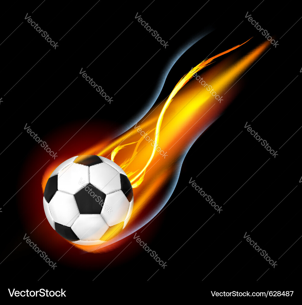 Soccer ball on fire Royalty Free Vector Image - VectorStock