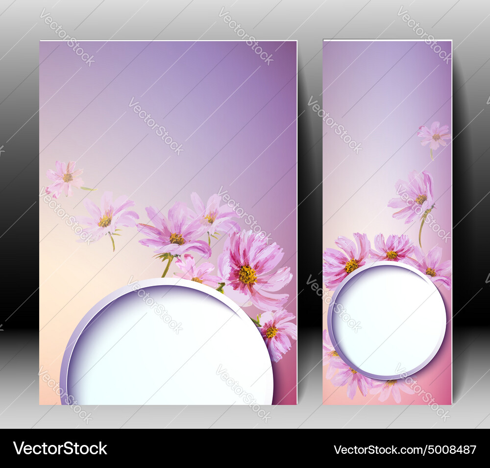 Spring flowers invitation template card Royalty Free Vector