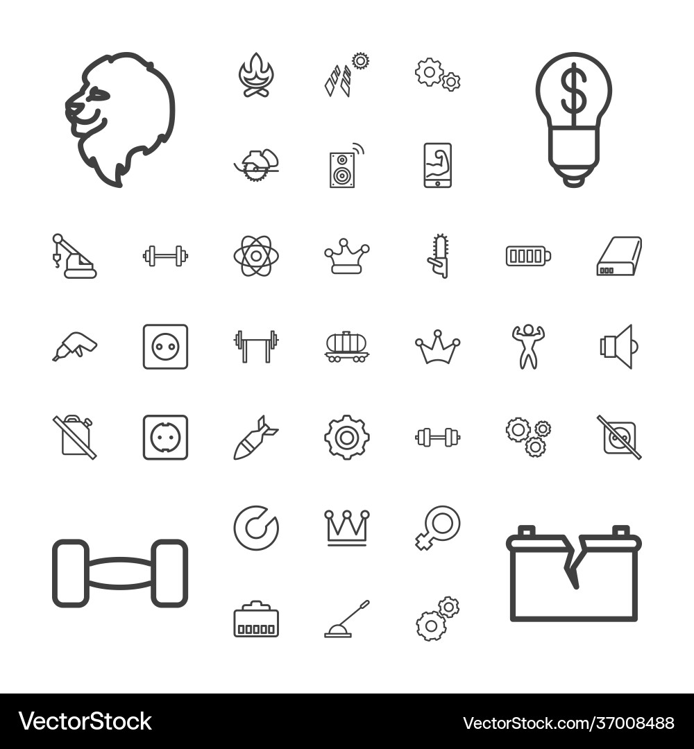 37 power icons Royalty Free Vector Image - VectorStock