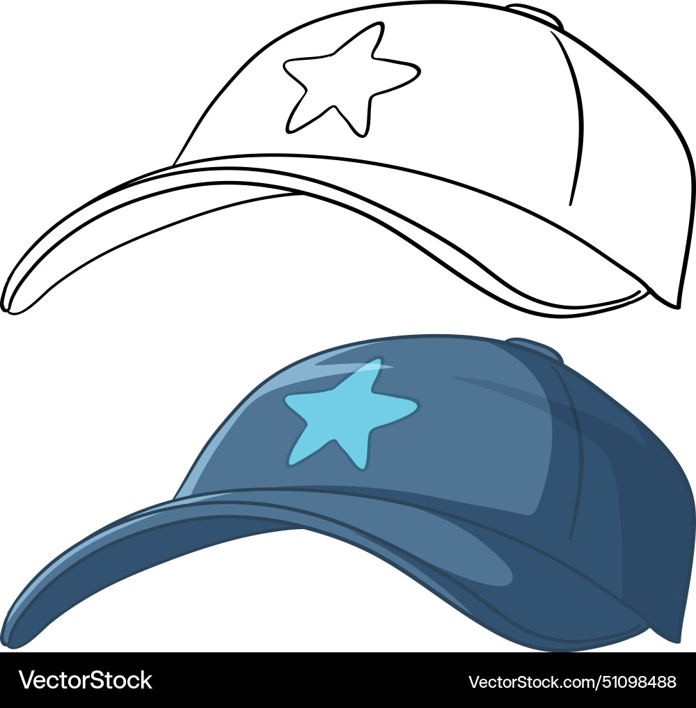 A baseball cap with star Royalty Free Vector Image