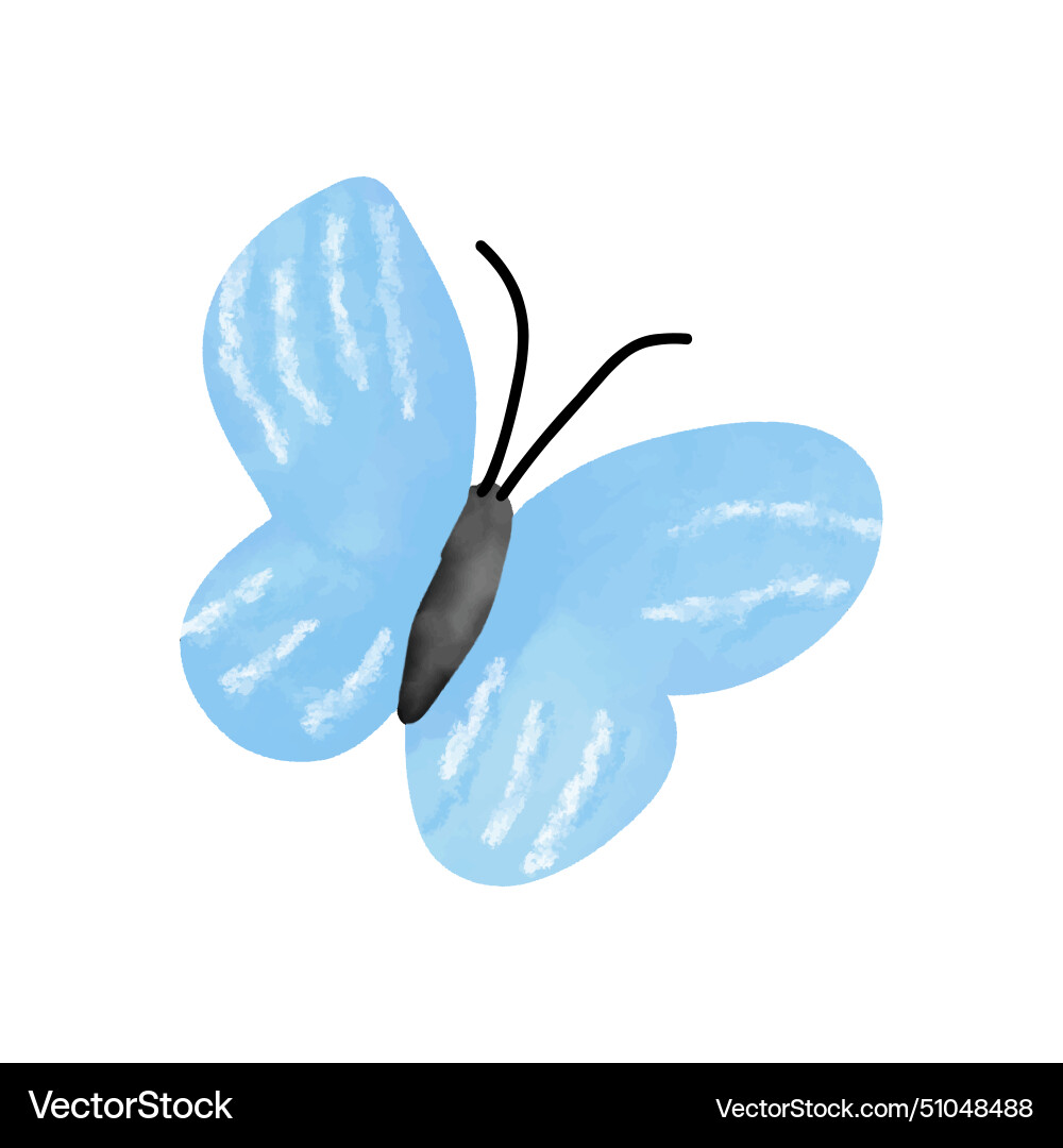Blue butterfly on white Royalty Free Vector Image