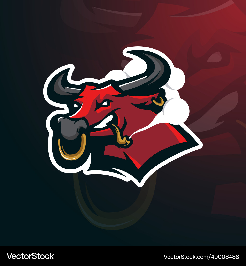 Bull smoking Royalty Free Vector Image - VectorStock