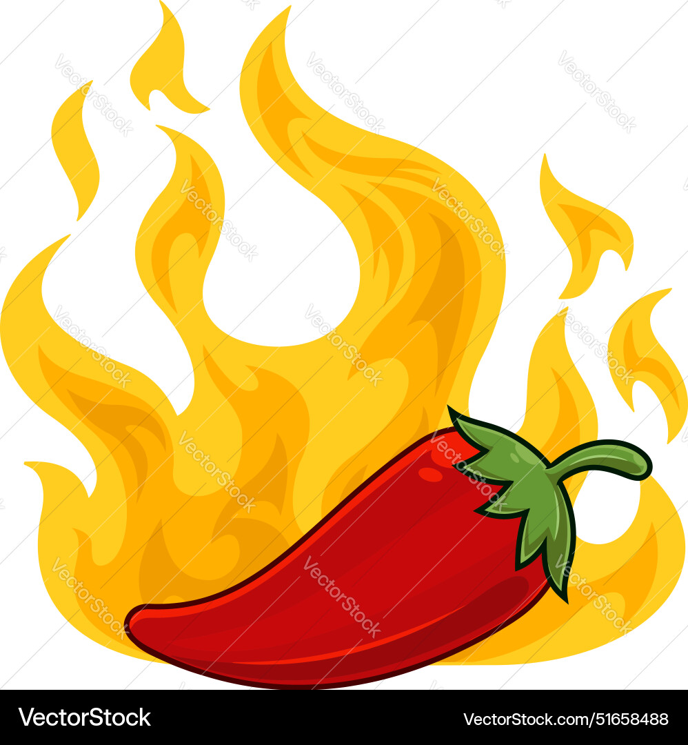 Cartoon fresh red hot chili pepper Royalty Free Vector Image