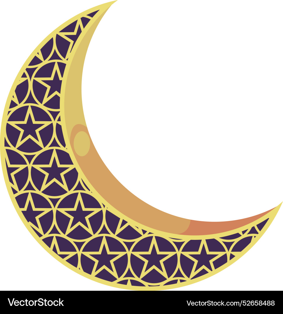 Crescent moon arabic Royalty Free Vector Image