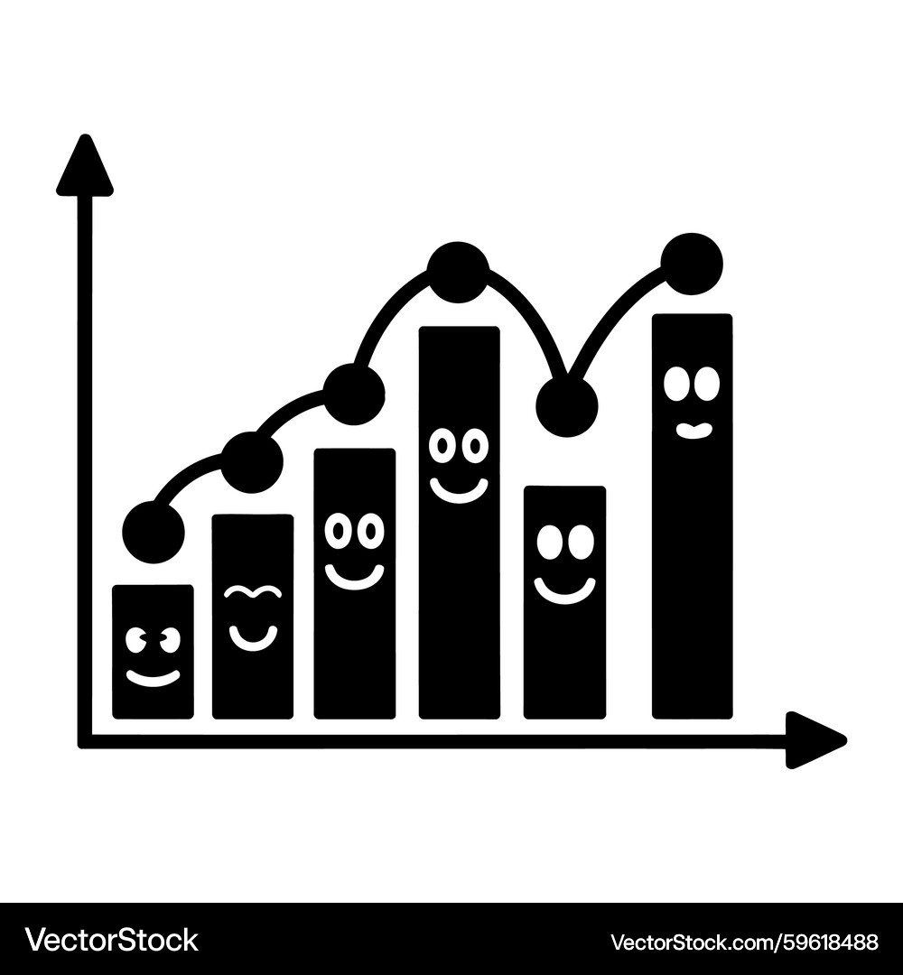 Data Silhouette Graph Doodle – Royalty-Free Vector | VectorStock