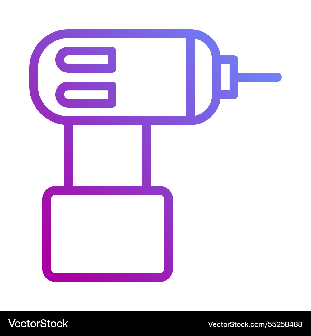 Gradient line icon style of an electric hand drill