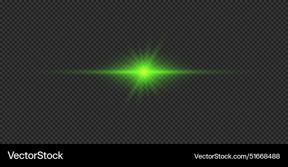 Green horizontal light effect of lens flares Vector Image