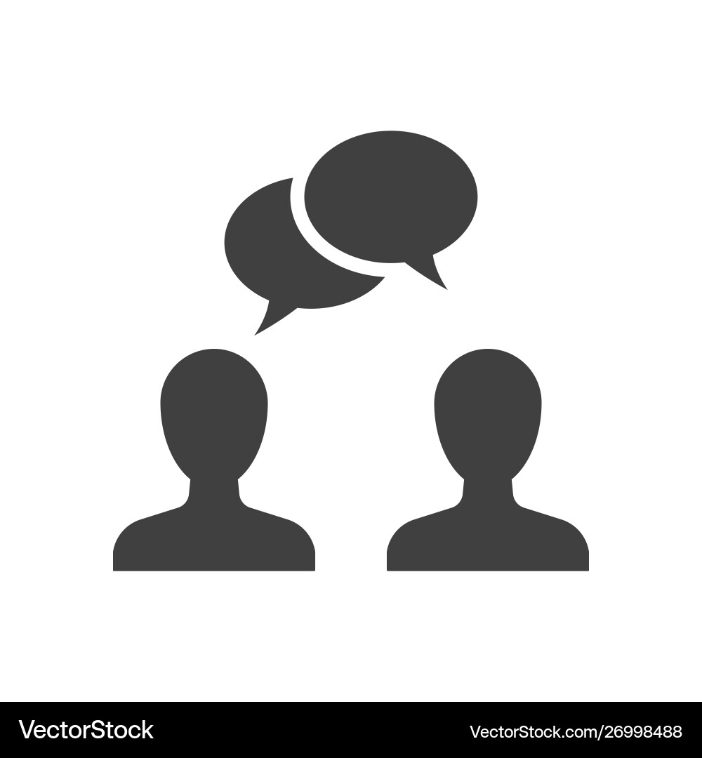 Speaking people black icon on white background Vector Image