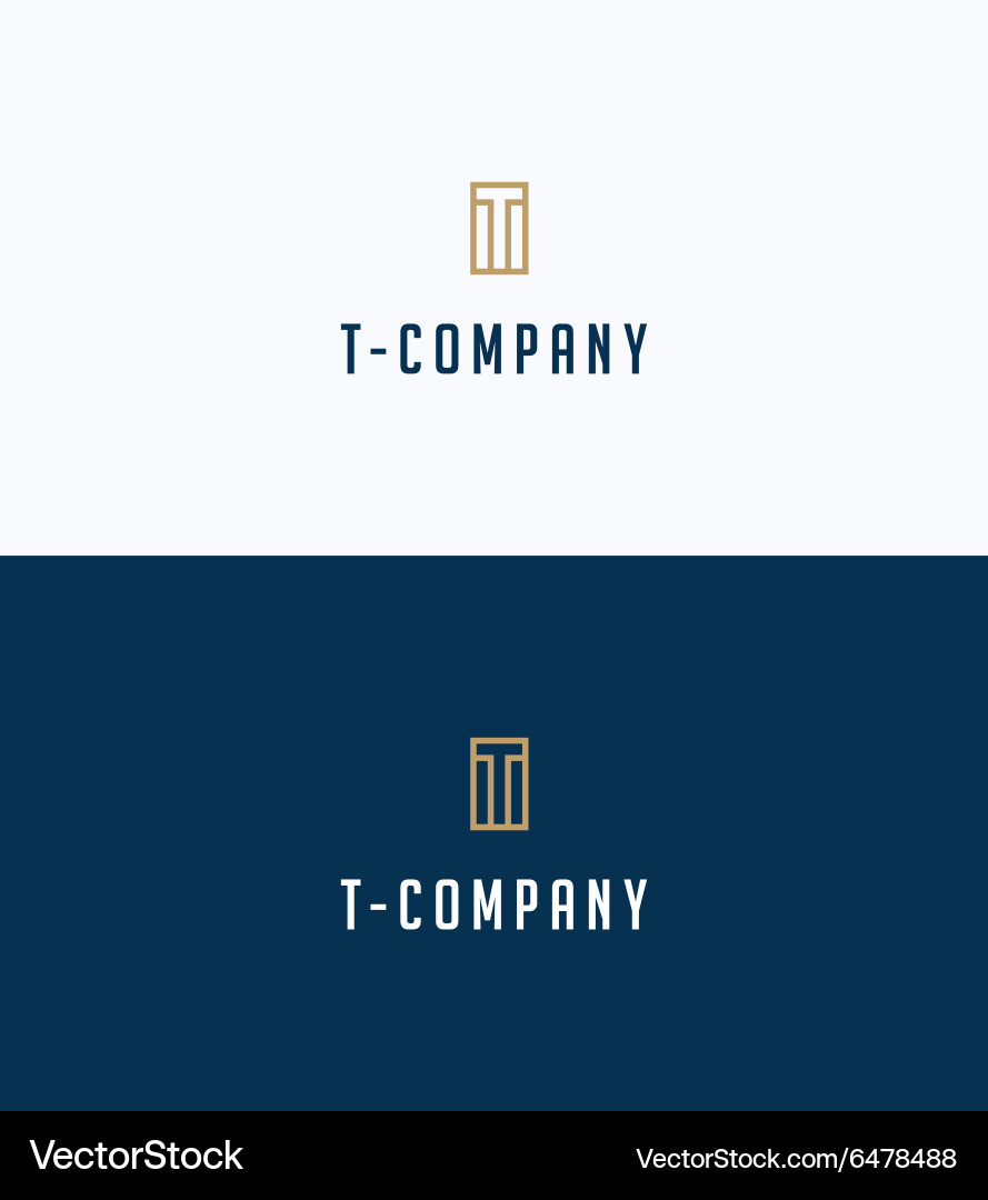 T-brand letter frame building logo Royalty Free Vector Image