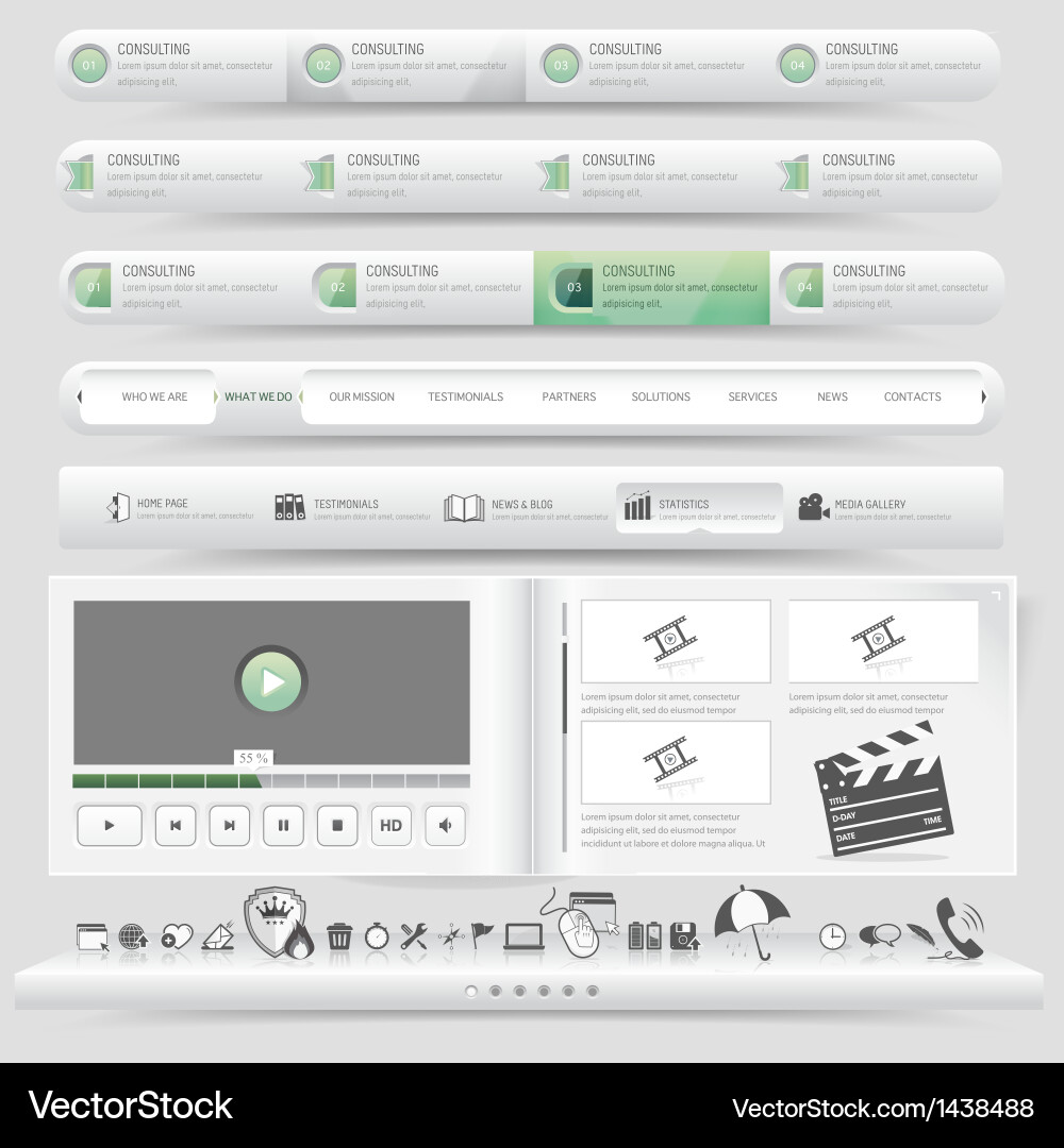 Website navigation Royalty Free Vector Image - VectorStock