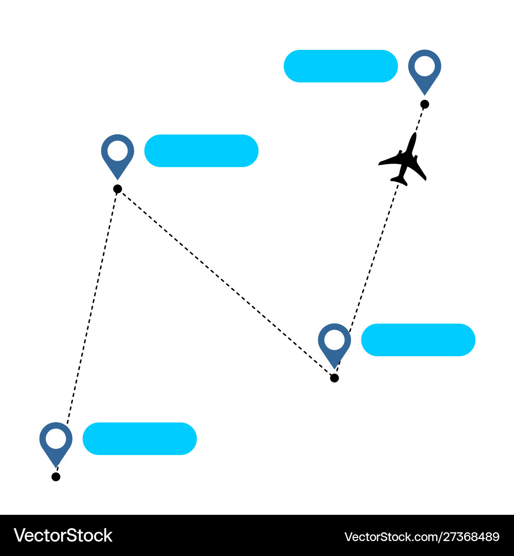 Airplane line path with straight segments Vector Image