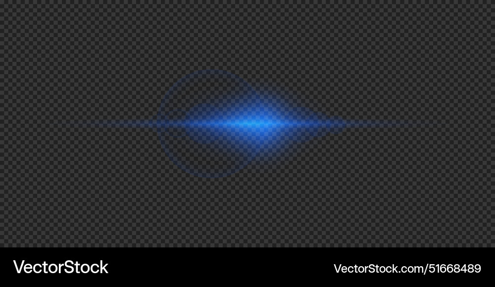 Blue horizontal light effect of lens flares Vector Image