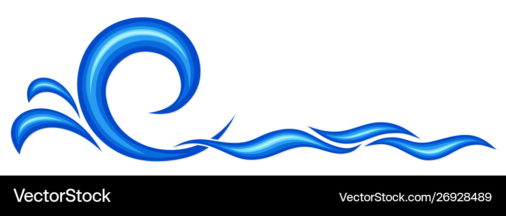 Blue wave symbol Royalty Free Vector Image - VectorStock
