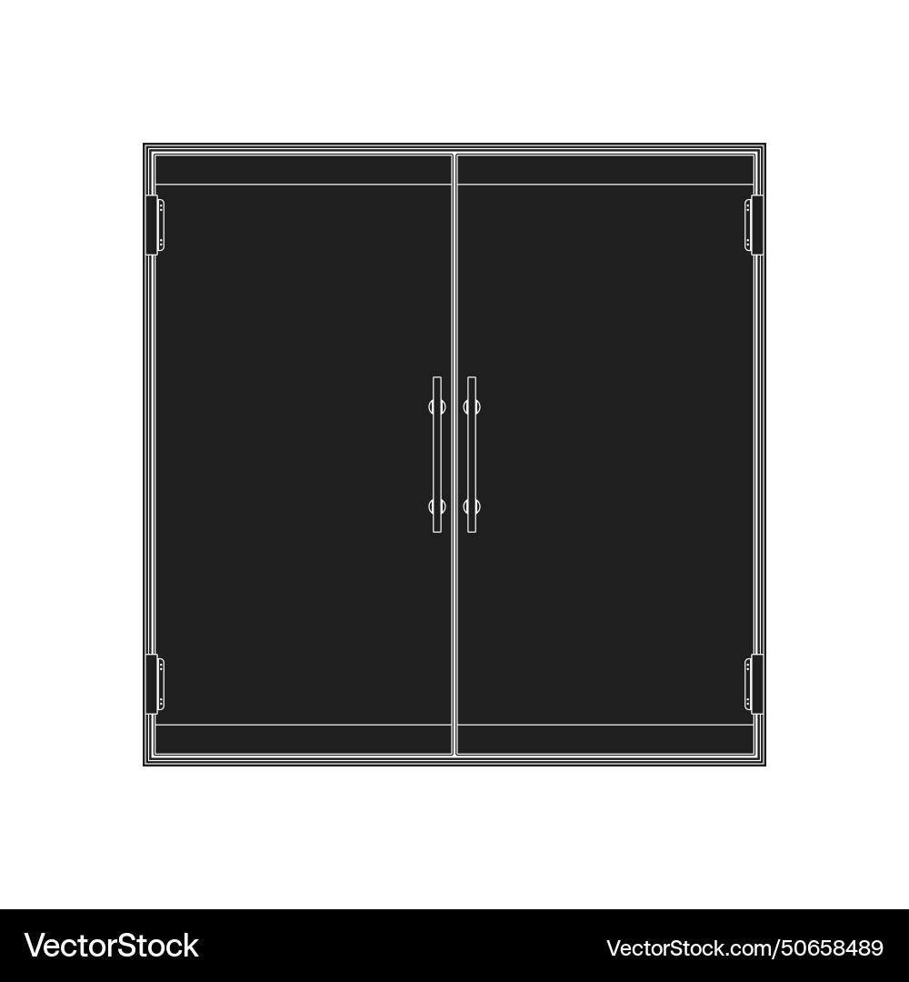 Closed entrance door with frame realistic style Vector Image