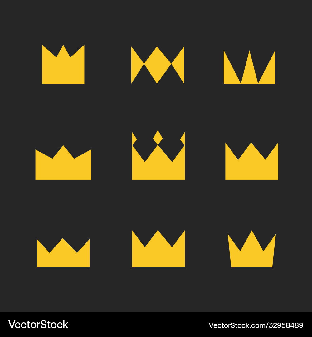 Crown set Royalty Free Vector Image - VectorStock