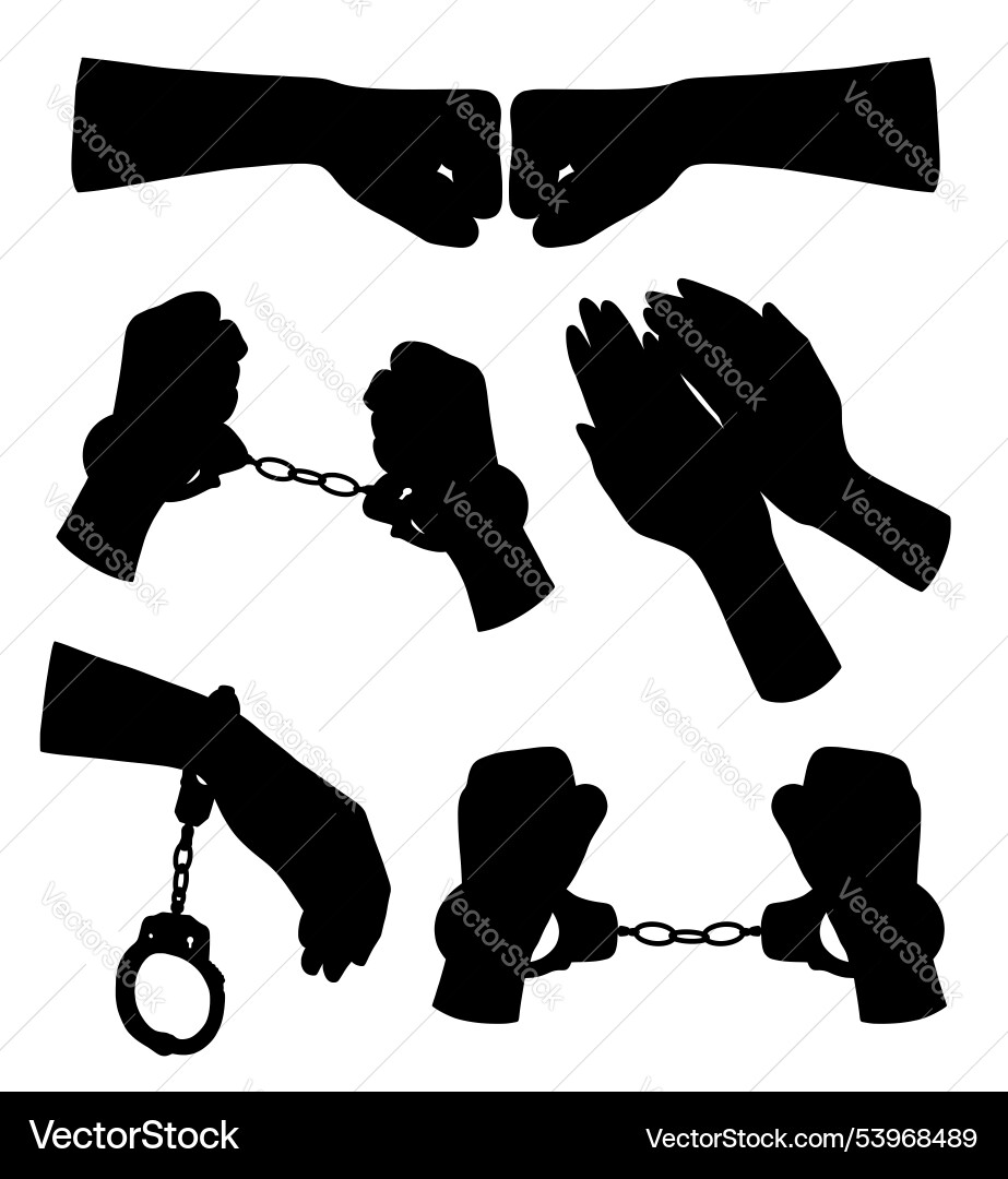 Menschliche Handzeichen Aktion schwarz silhouette Vektorbild