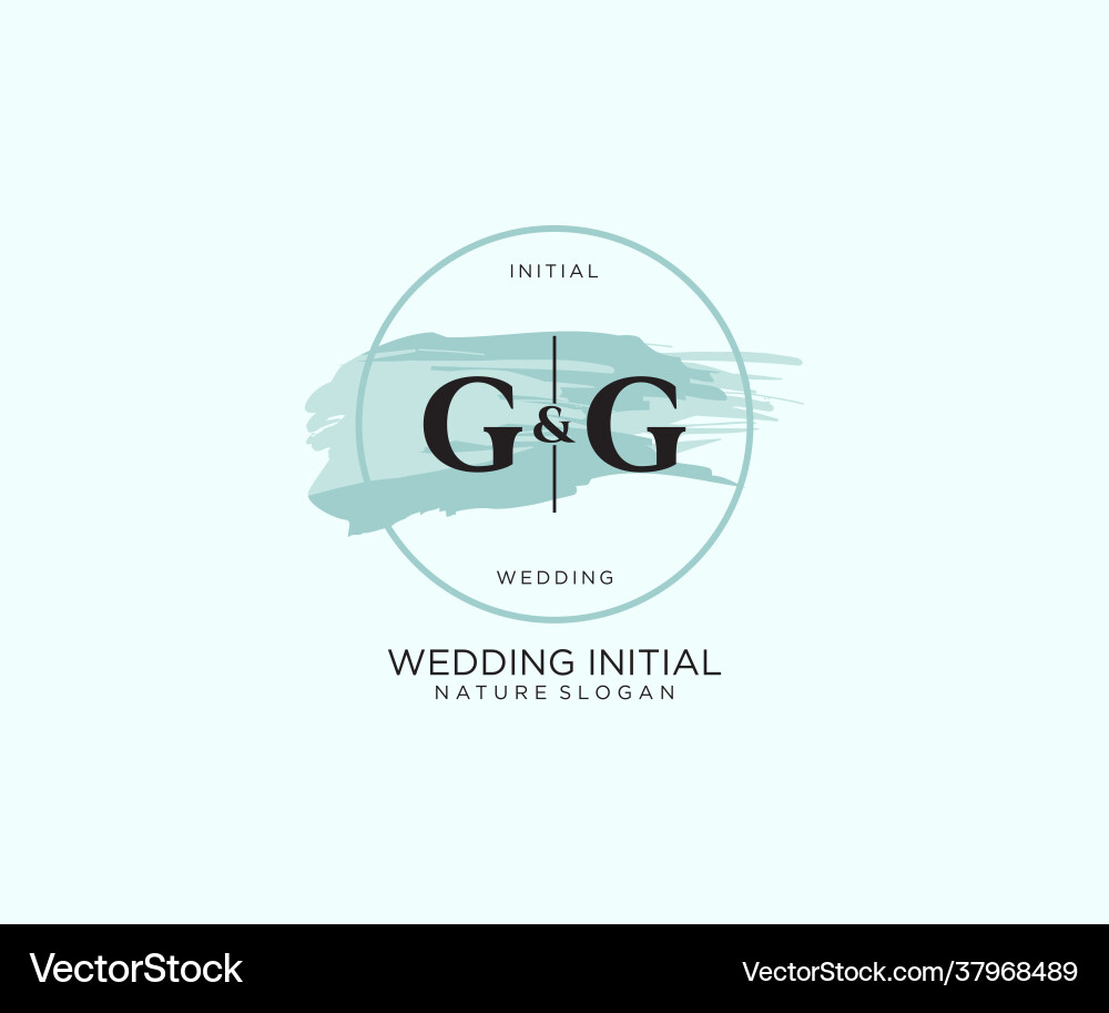 Initial gg letter beauty logo handwriting – Royalty-Free Vector ...