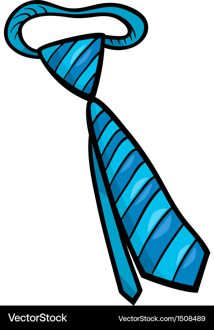 Tie Cartoon Tie In Yellow And Blue Color. Vector Set In Cartoon Style.