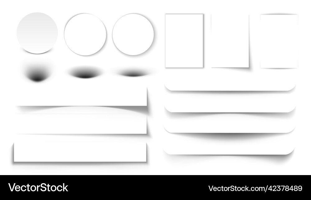 Realistic shadow overlay square and round shade Vector Image