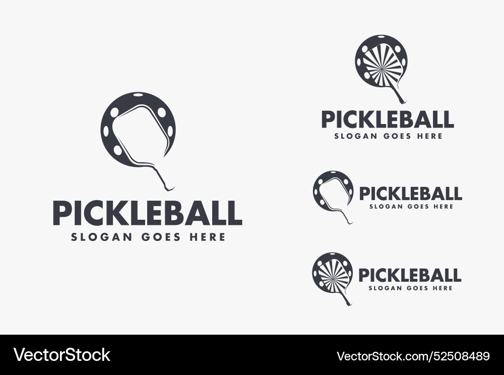 Set of simple pickleball logo Royalty Free Vector Image