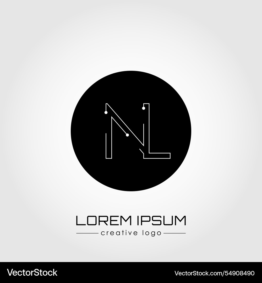 Creative logo is the letter n and l a design Vector Image