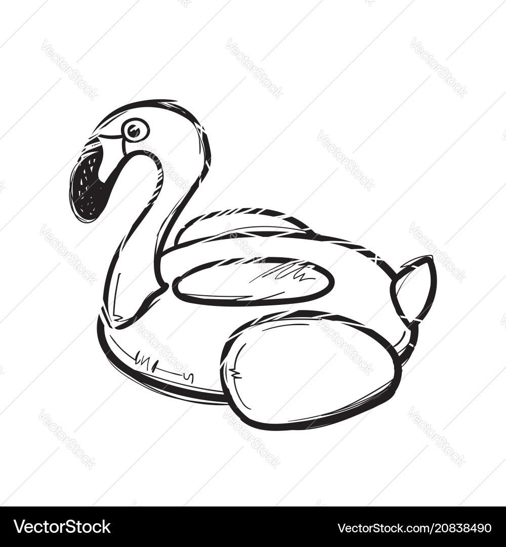 Flamingo Pool Float - Pink Inflatable Royalty Free Vector
