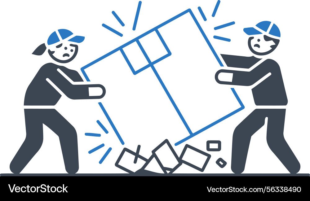 Heavy Lifting Crew Icon Royalty Free Vector Image
