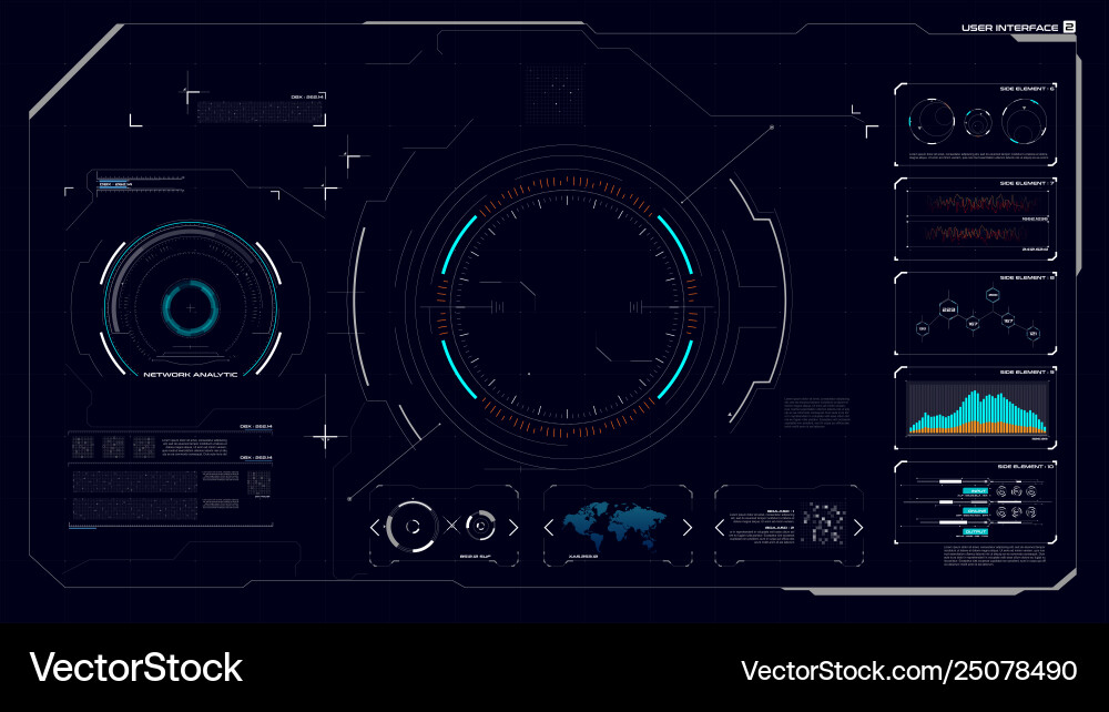 Hud gui interface 002 Royalty Free Vector Image