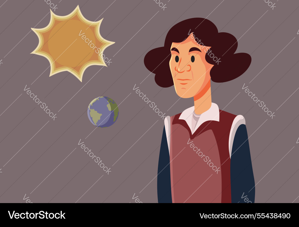 Portrait of frederic nicolas copernic style Vector Image