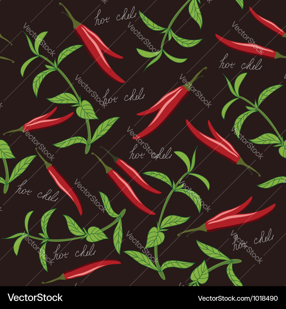 Seamless chili and oregano texture Royalty Free Vector Image