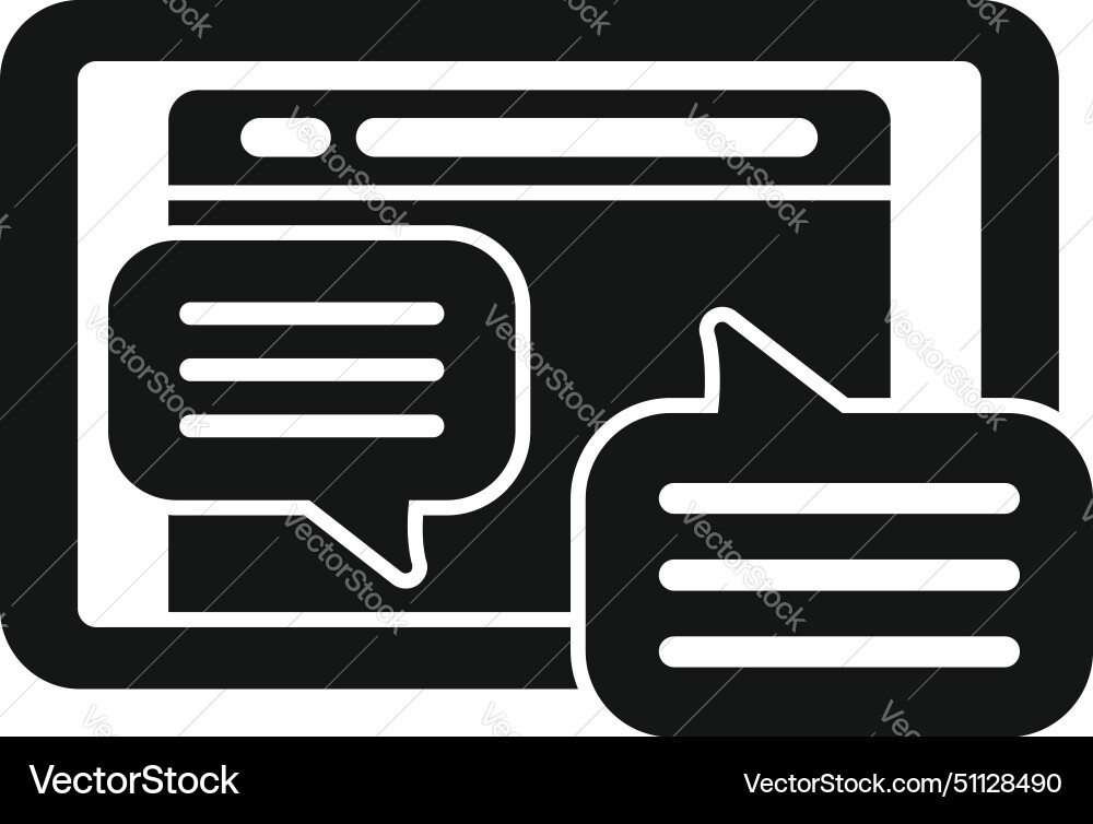 Tablet online web chat support icon simple Vector Image Tablet online web chat support icon simple Vector Image