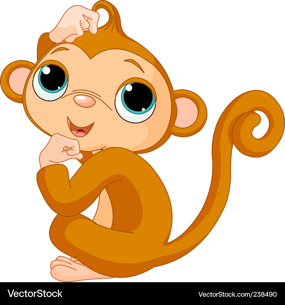 Thinking monkey Royalty Free Vector Image - VectorStock