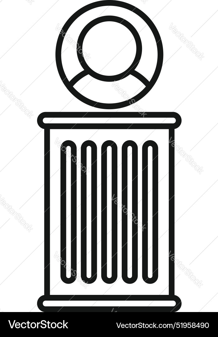 Trash bin representing deleting fake account icon Vector Image