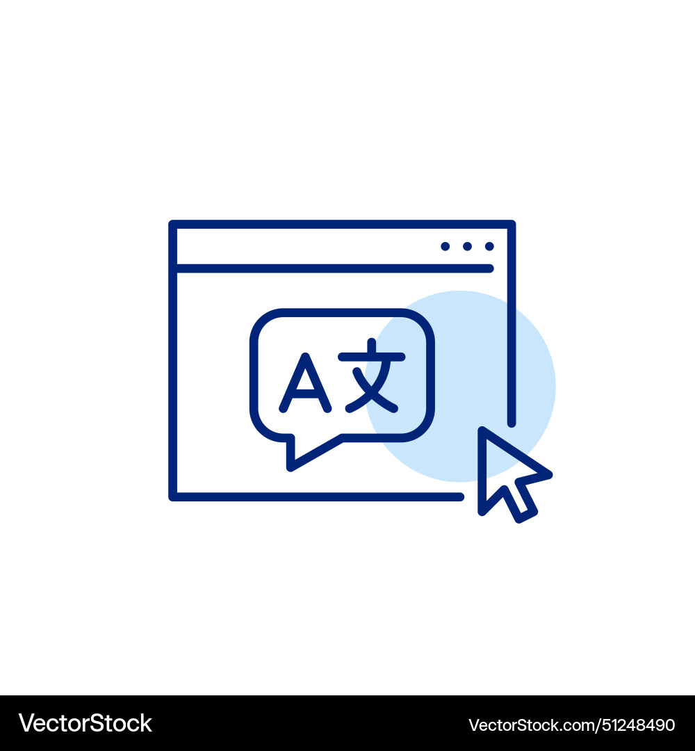 Web browser page with speech translation symbol Vector Image