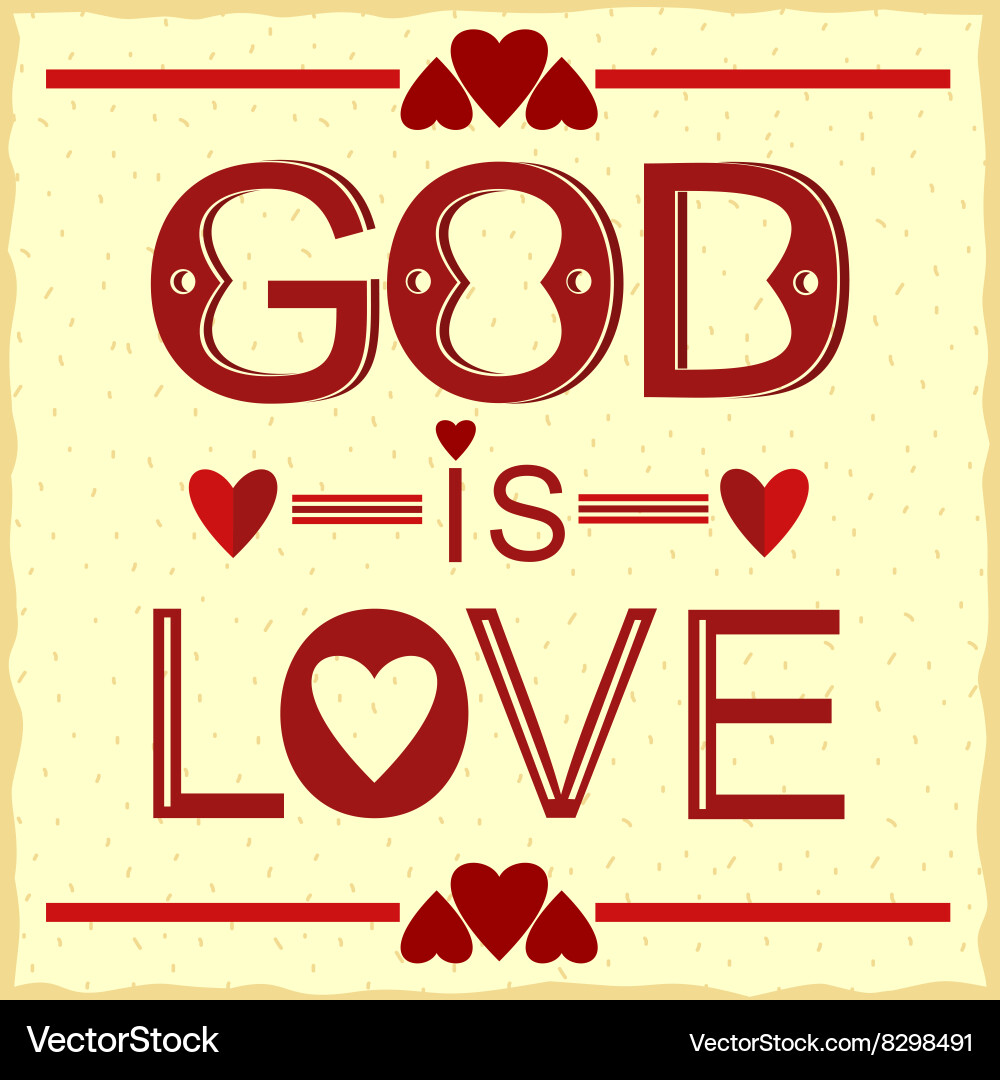 Bible verse god is love in red Royalty Free Vector Image