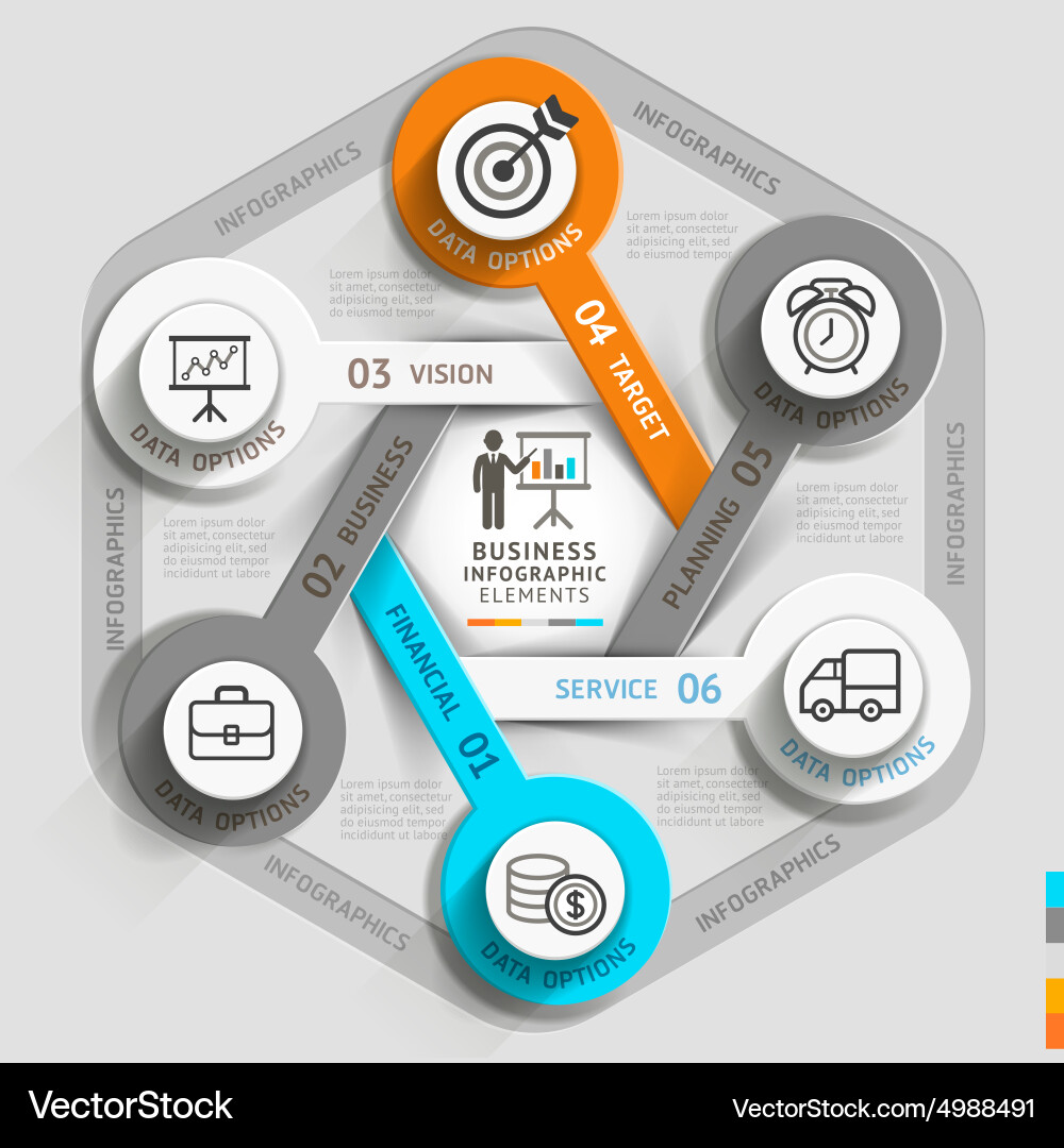 Business timeline infographic template Royalty Free Vector