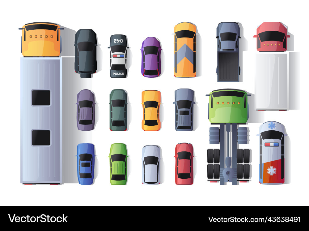 City Traffic - Top View Royalty Free Vector Image