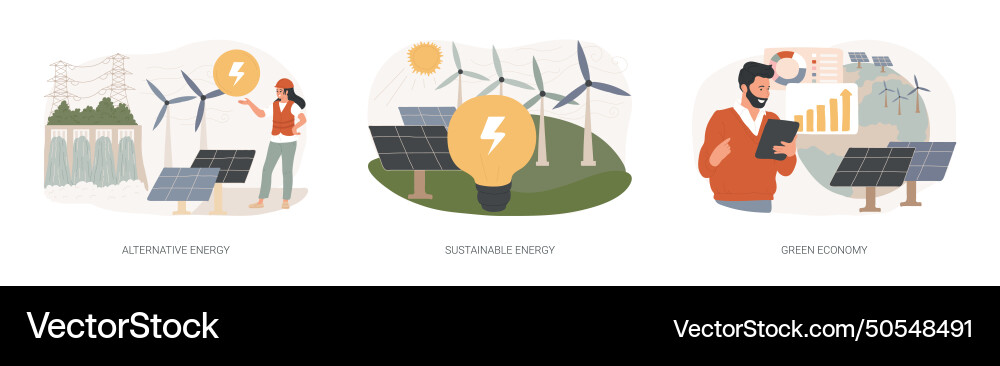 Clean green energy isolated concept Royalty Free Vector