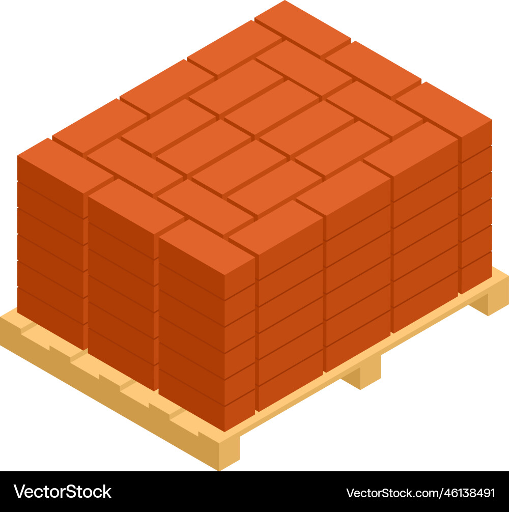 Construction bricks pallet composition Royalty Free Vector