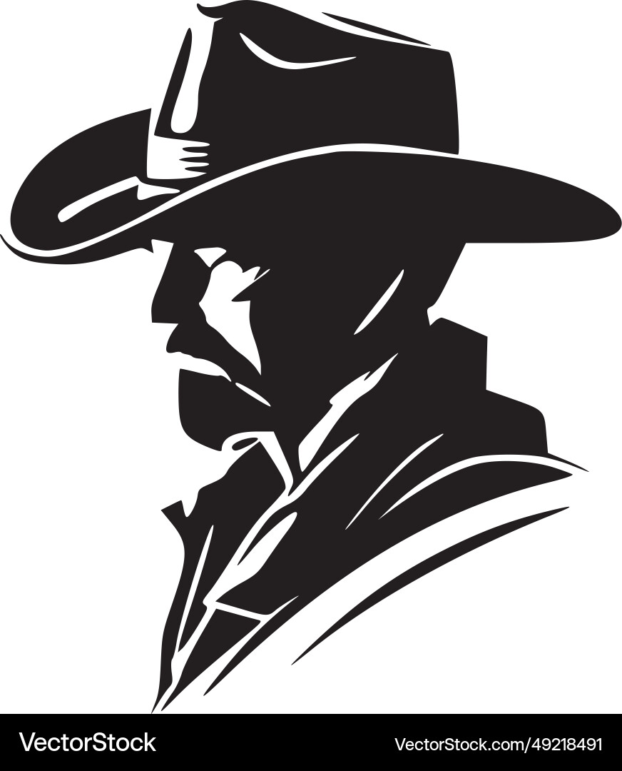 Cowboy Silhouette Logo Royalty Free Vector Image
