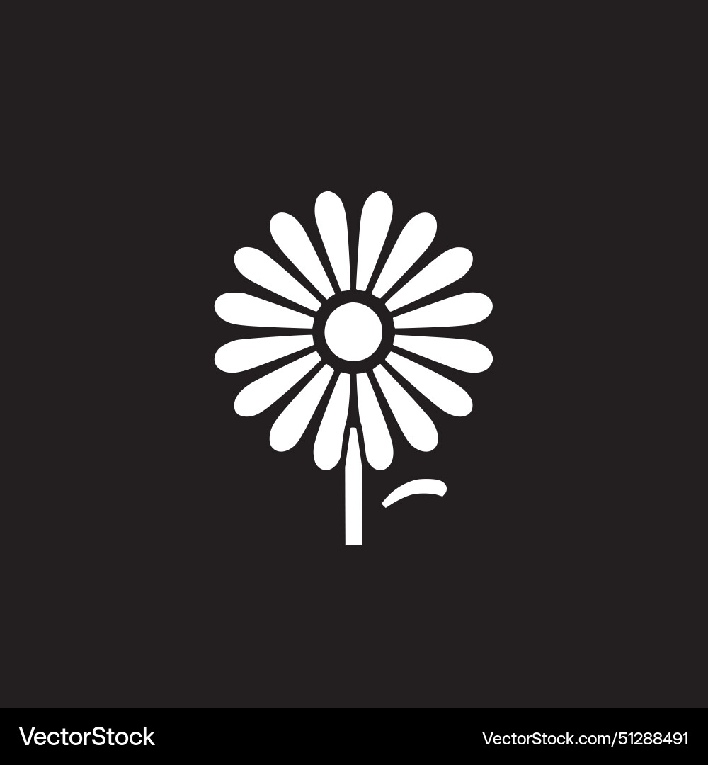 Daisy - minimalist and flat logo Royalty Free Vector Image