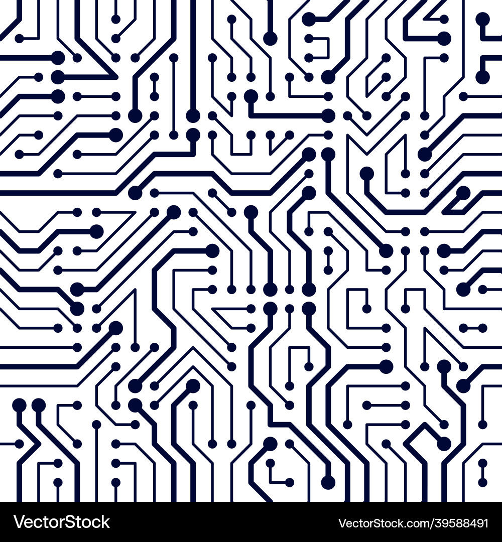 Microchip board seamless pattern background Vector Image