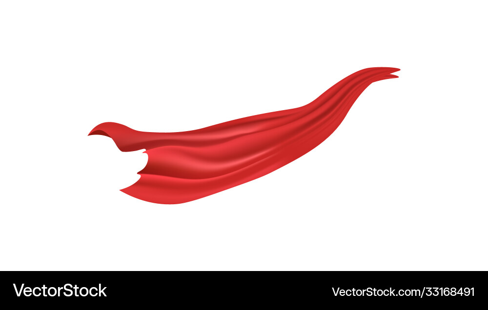Realistic red cape blowing in wind - piece Vector Image